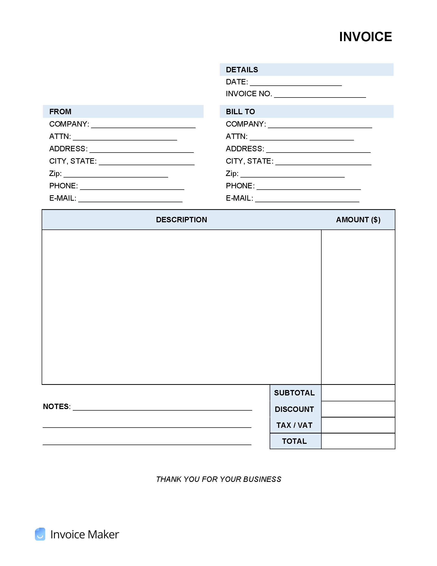 Templates Invoice Maker
