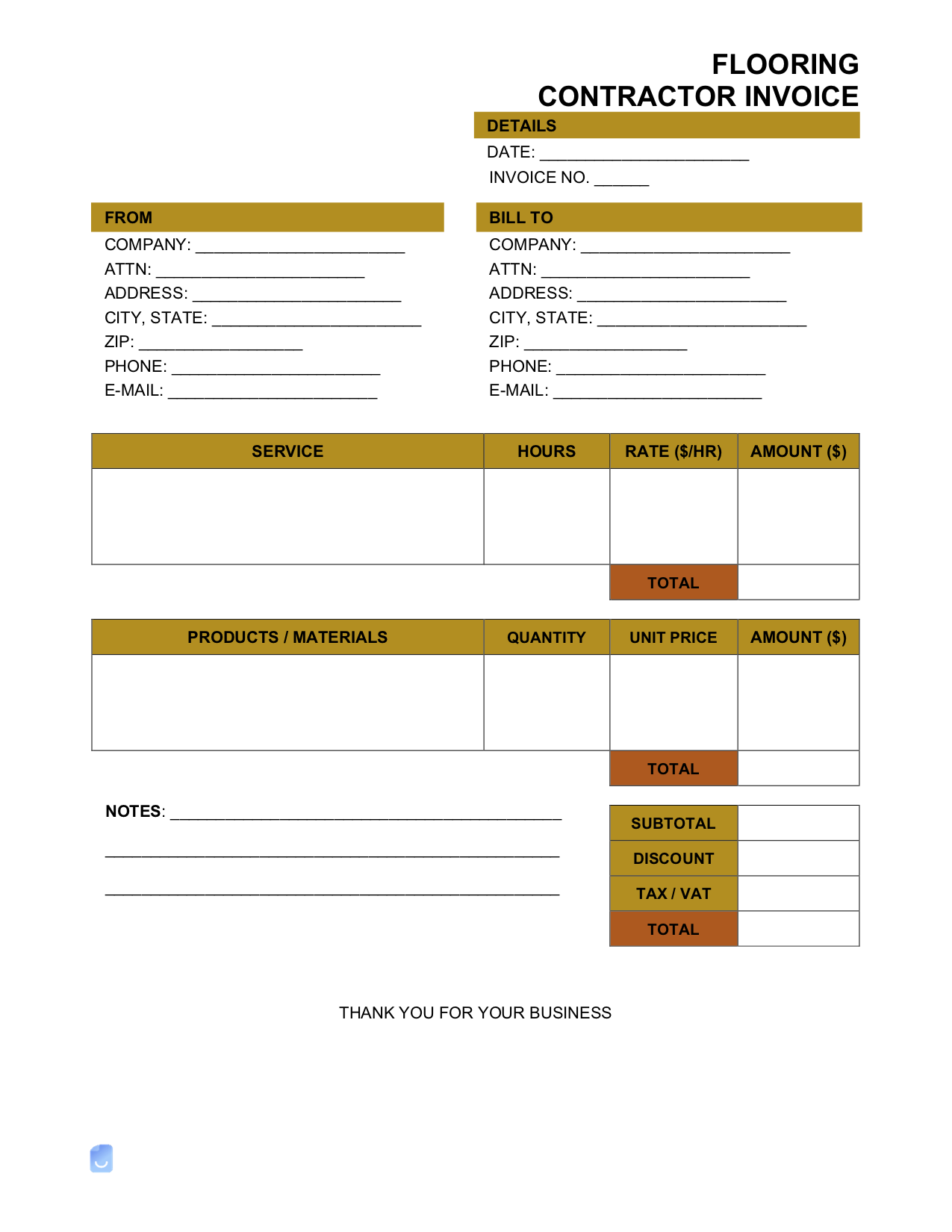 Flooring Contractor Invoice Template Invoice Maker