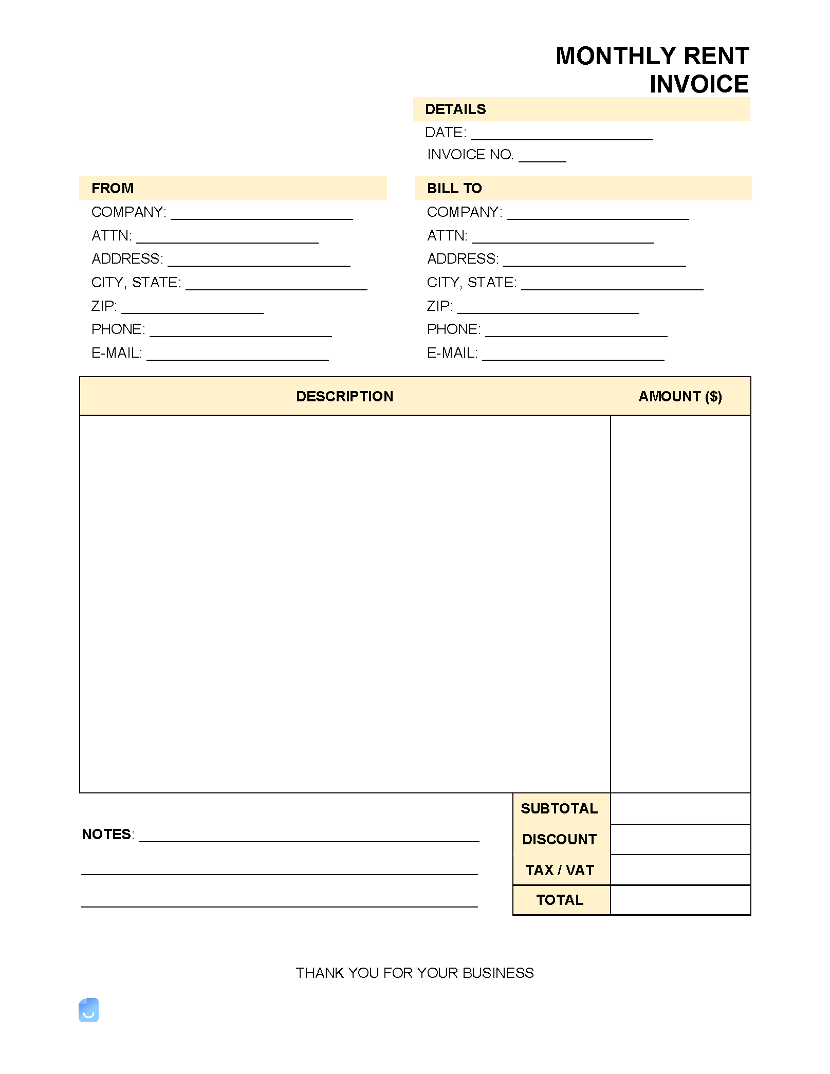Rent Lease Invoice Template Invoice Maker