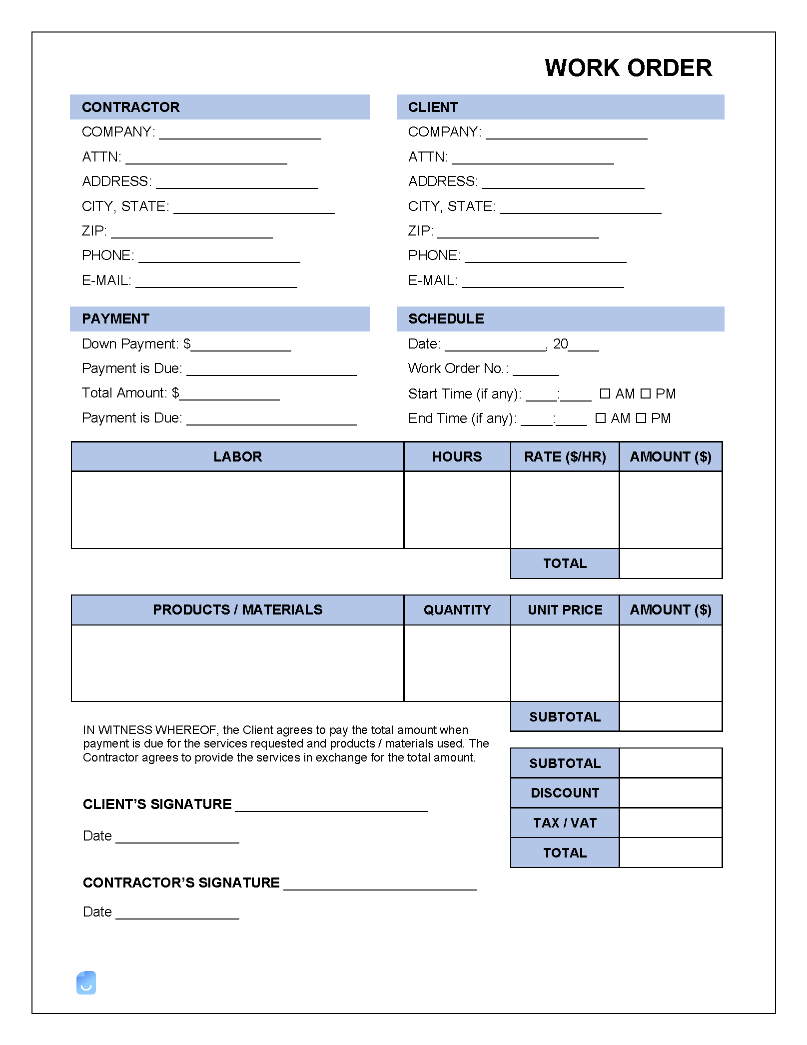 Work Order Templates (30) | Invoice Maker