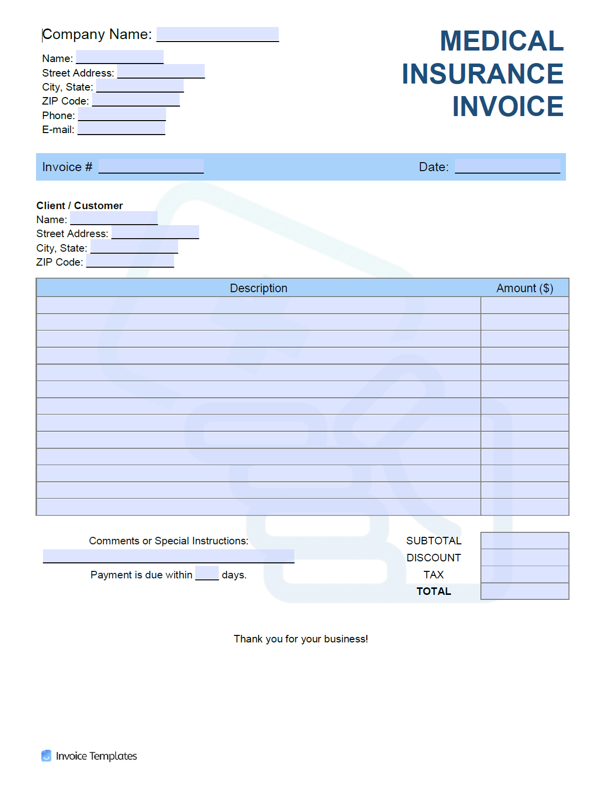 Medical Insurance Invoice Template Invoice Generator Medical Insurance Invoice Template Invoice Generator